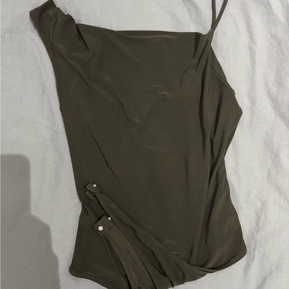 Tops | Black Differentshoulder Bodysuit | Poshmark